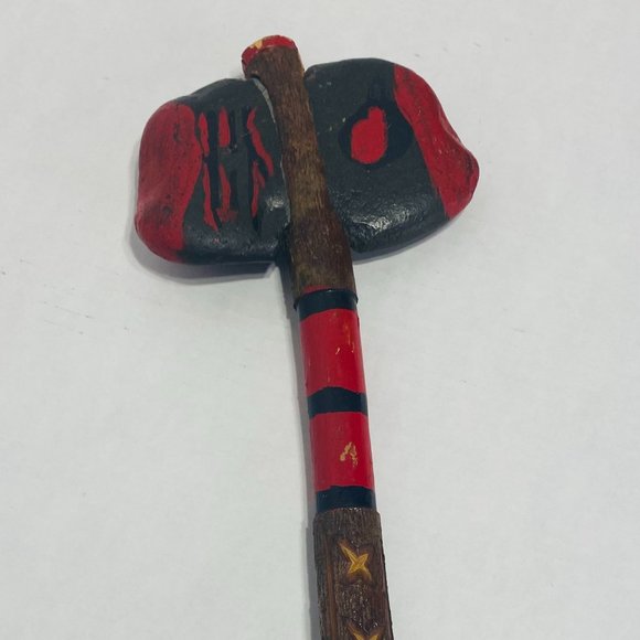 Art | Vintage Southwestern Indian Souvenir Wood Stone Painted Tomahawk ...